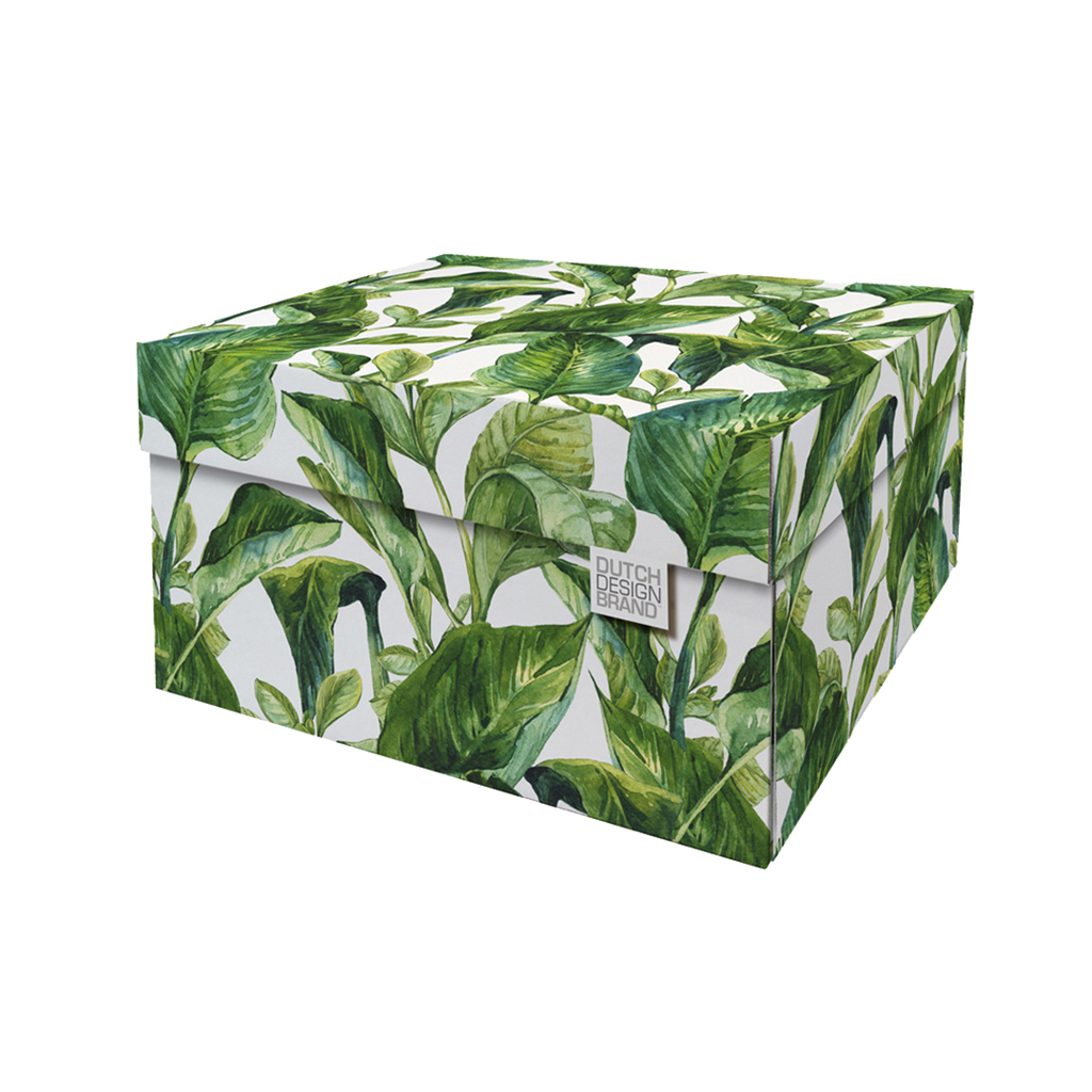 Green Leaves Storage Box classic | Dutch Design Brand | Cardboard